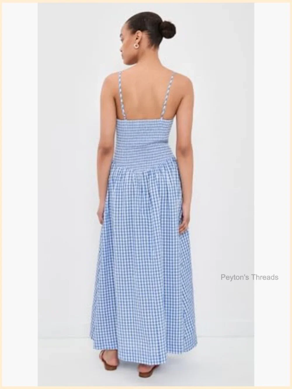 Dresses | Longline Smocked Bodice Maxi Dress Adjustable Strap Aline ...